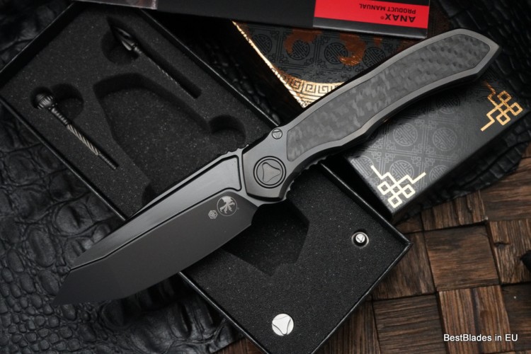 Microtech ANAX Titanium DLC Tanto M390 & Carbon Fiber Inlay 191C ...