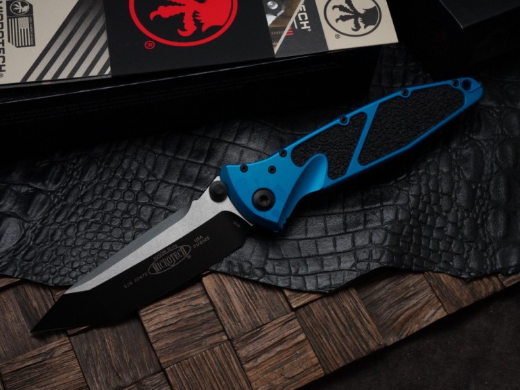 Microtech Socom Elite Tanto Edge Manual Blue Standard 161-1BL